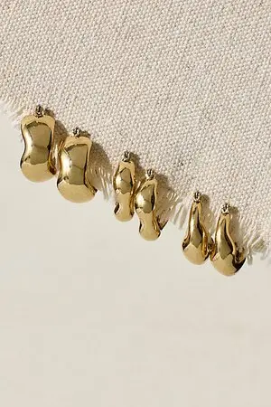 Free People Everyday Hoops Set Of 3 - Molton