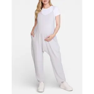 Motherhood Maternity Sleeveless Relaxed Fit Maternity Jumpsuit - Microchip