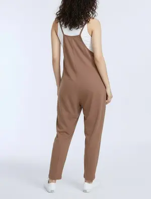 Motherhood Maternity Sleeveless Relaxed Fit Maternity Jumpsuit - Mocha Mousse