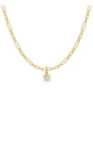 Ef Collection Mini Pillow Set Diamond Pendant Necklace - 14k Yellow Gold / Diamond