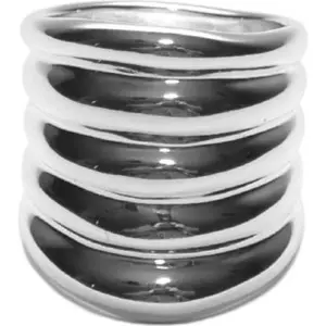 Argento Vivo Linear Rib Ring - Silver