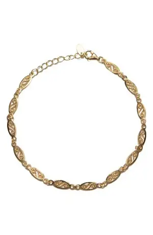 Argento Vivo Filigree Link Bracelet - Gold