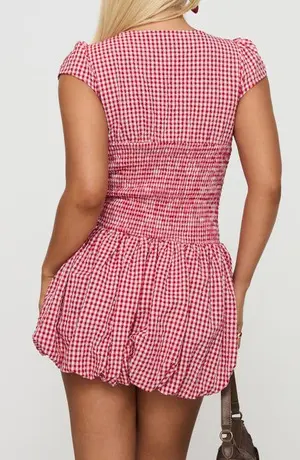 Princess Polly Gingham Smocked Mini Dress