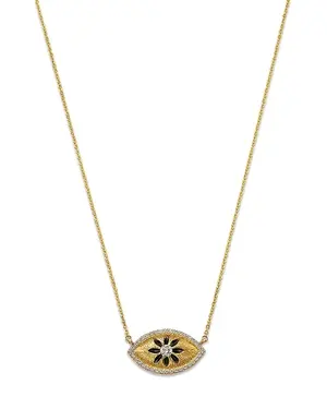Bloomingdale'S Diamond Evil Eye Flower Pendant Necklace - Yellow Gold
