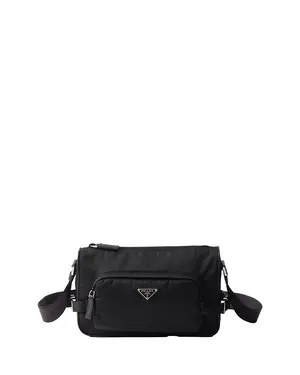 Prada Medium Re-nylon And Saffiano Leather Shoulder Bag - Black