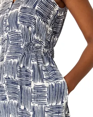 Whistles Hatched Squares Jumpsuit - Navy/multi
