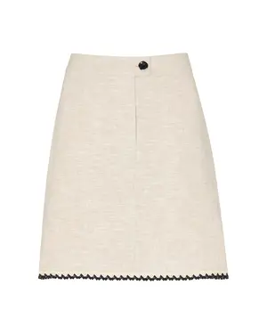 Whistles Linen Cotton Mini Skirt