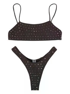 SWIM BY DI Crystal-embellished Bikini - Brown
