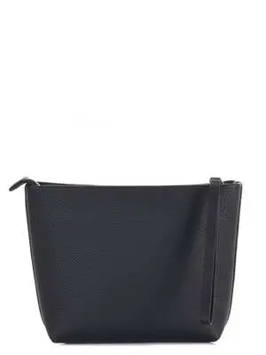 MC2 SAINT BARTH Hammered Faux Leather Wristlet - Black