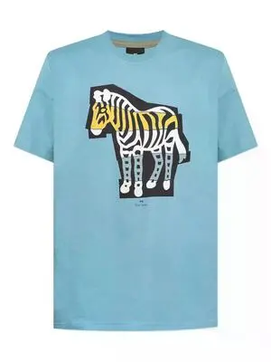 Paul Smith Zebra Cutout-print T-shirt - Blue