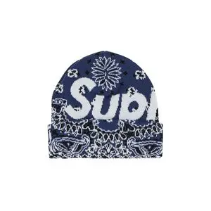 Supreme Bandana Big Logo Beanie - Blue
