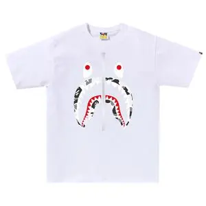 A BATHING APE Abc Camo Shark Tee /grey - White