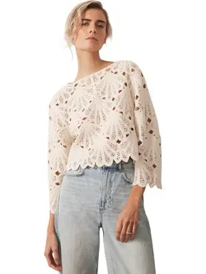 Mint Velvet Crochet Knit Top