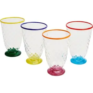La DoubleJ Quilted Glasses Set Of 4 - Quilted Mixed Colors