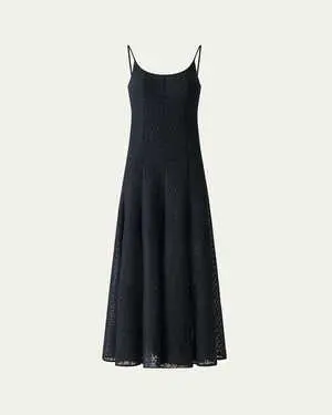 Akris Daisy Guipure Flared Dress - Black