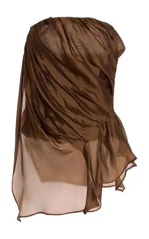 THE GARMENT Gilian Draped Bustier Top - Brown