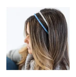 HEADBANDS OF HOPE Beaded Headband Set - Blue Silver