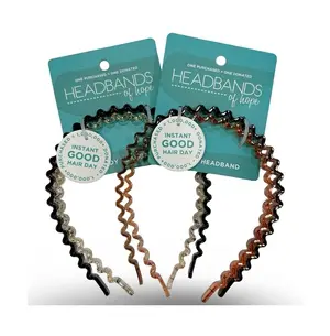 HEADBANDS OF HOPE Line Design Headband Set - Black