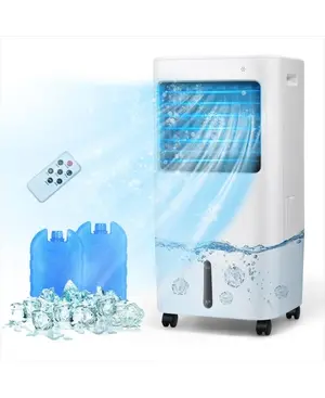 MECALE 3-in-1 Evaporative Portable Air Cooler Fan With Remote Control - White