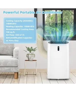 MECALE 14000 Btu Portable Air Conditioner With App And Wifi Control