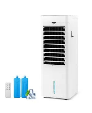 MECALE Evaporative Air Cooler And Heater With 3 Modes 3 Speeds And 2 Ice Boxes - White