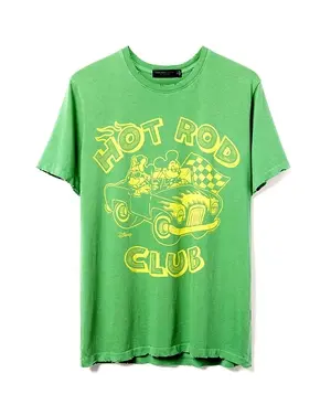 Junk Food Clothing Mickey And Minnie Hot Rod Vintage Tee - Peridot