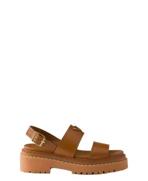 Prada Leather Sandals - Brown