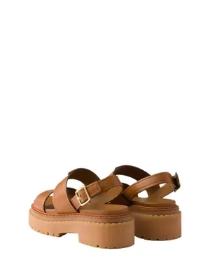 Prada Leather Sandals - Brown