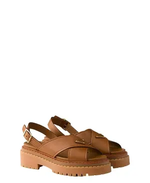 Prada Leather Sandals - Brown