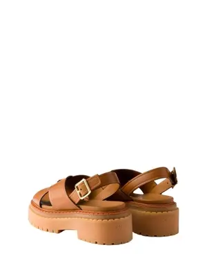 Prada Leather Sandals - Brown