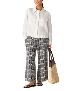Whistles Hatch Squares Cropped Pants