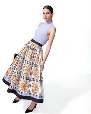 Carolina Herrera Floral Print Midi Skirt