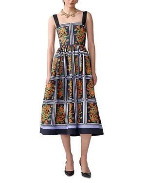 Carolina Herrera Printed Midi Dress - Black Multi
