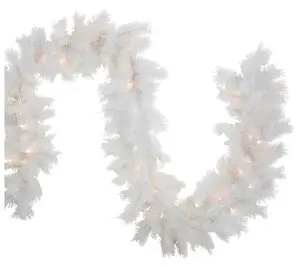 NORTHLIGHT 9' X 14' Led White Alaskan Pine Chri Tmas Garland - One-color