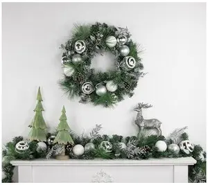 NORTHLIGHT 6' Pine Needle Garland With Pinecone & Ornaments