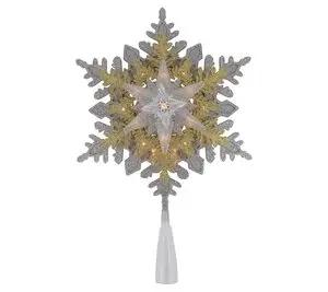 NORTHLIGHT 13.75' Lighted Snowflake Christmas T Ee Topper - One-color