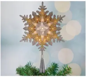 NORTHLIGHT 13.75' Lighted Snowflake Christmas T Ee Topper