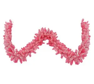 NORTHLIGHT Pre-lit Flocked Christmas Garland 9' X 12 - One-color