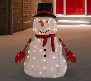 NORTHLIGHT 32' Prelit 3d Snowman Yard Christmas Decor