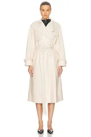 Proenza Schouler Sabina Leather Coat - Ecru