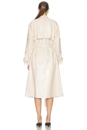 Proenza Schouler Sabina Leather Coat - Ecru