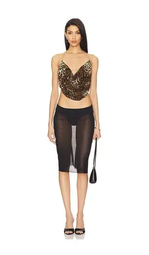 Superdown Kaylin Halter Top With Metal Chain Detail