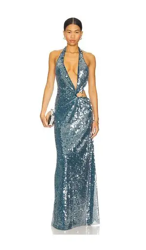 Misha Collection The Devon Sequin Dress - Blue
