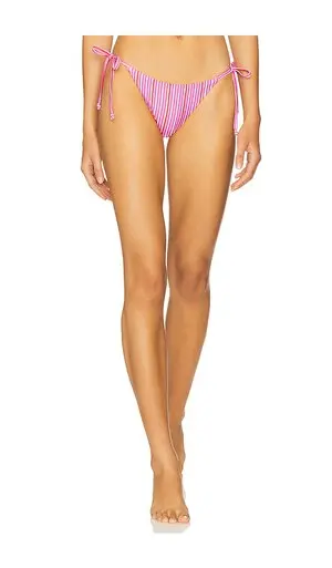 MORE TO COME Monica Bikini Bottom - Red & Pink Stripe