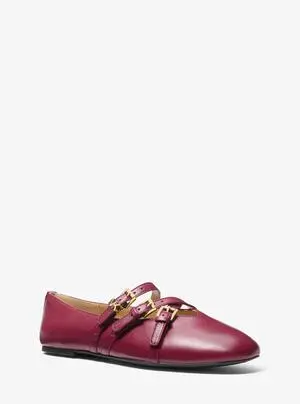 Michael Kors Indy Flex Leather Ballet Flat - Red