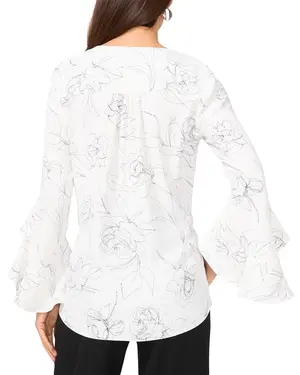 Vince Camuto V Neck Flutter Sleeve Blouse