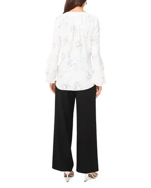 Vince Camuto V Neck Flutter Sleeve Blouse