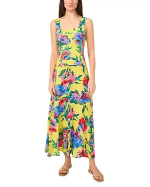 Vince Camuto Square Neck Tiered Maxi Dress - Cool Lime