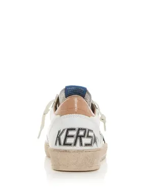 GOLDEN GOOSE Ball Star Low Top Sneakers - White Silver