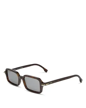 Fendi Selleria Rectangle Sunglasses, 51mm - Havana/smoke